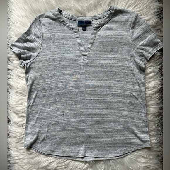 Karen Scott | Tops | Karen Scott Split Neck Tee | Poshmark